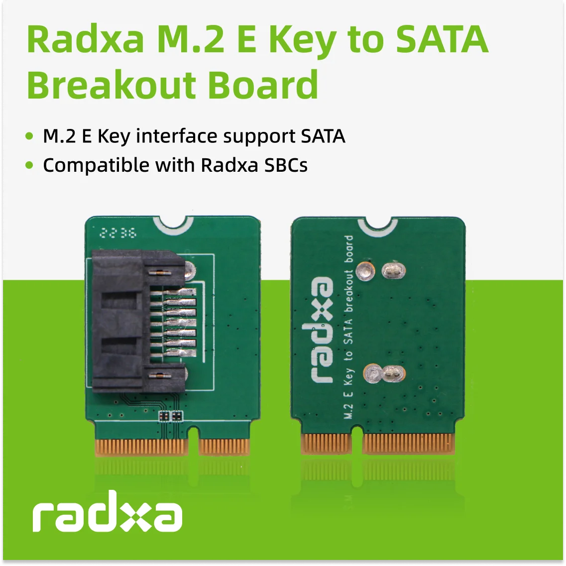 Коммутационная плата Radxa M.2 E Key к SATA для интерфейса M.2 E Key с ...