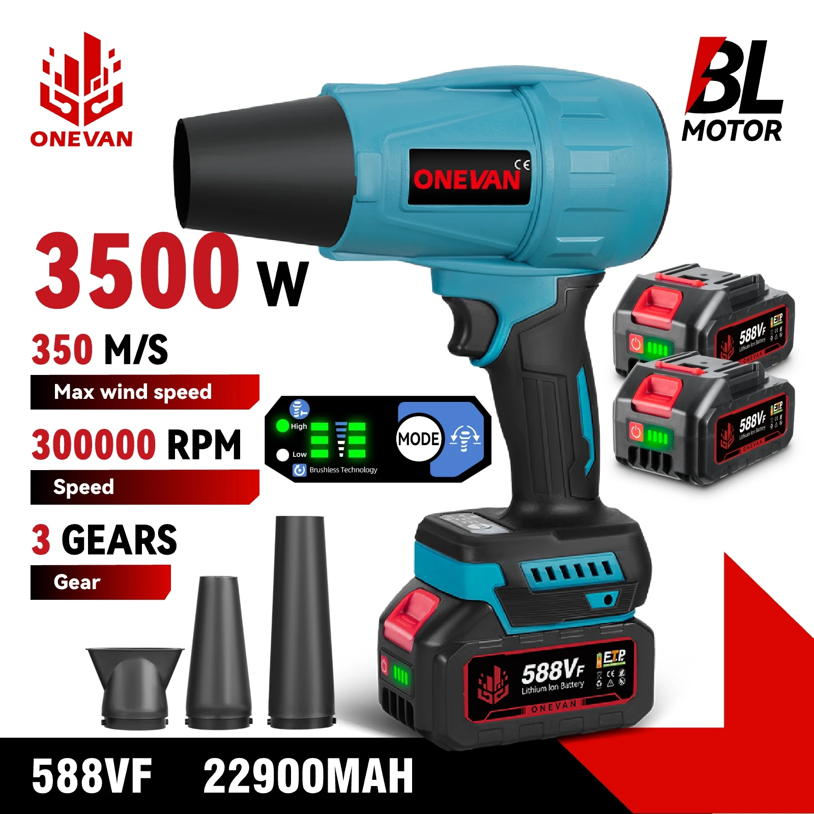 ONEVAN Турбовентилятор 3500 Вт | AliExpress