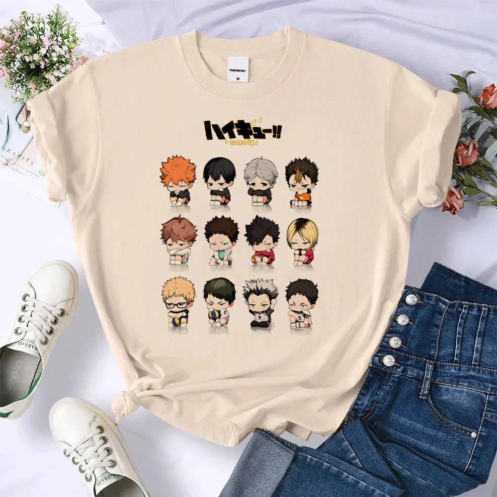 Haikyuu female kawaii aesthetic Retro University korean clothes tshirt ...