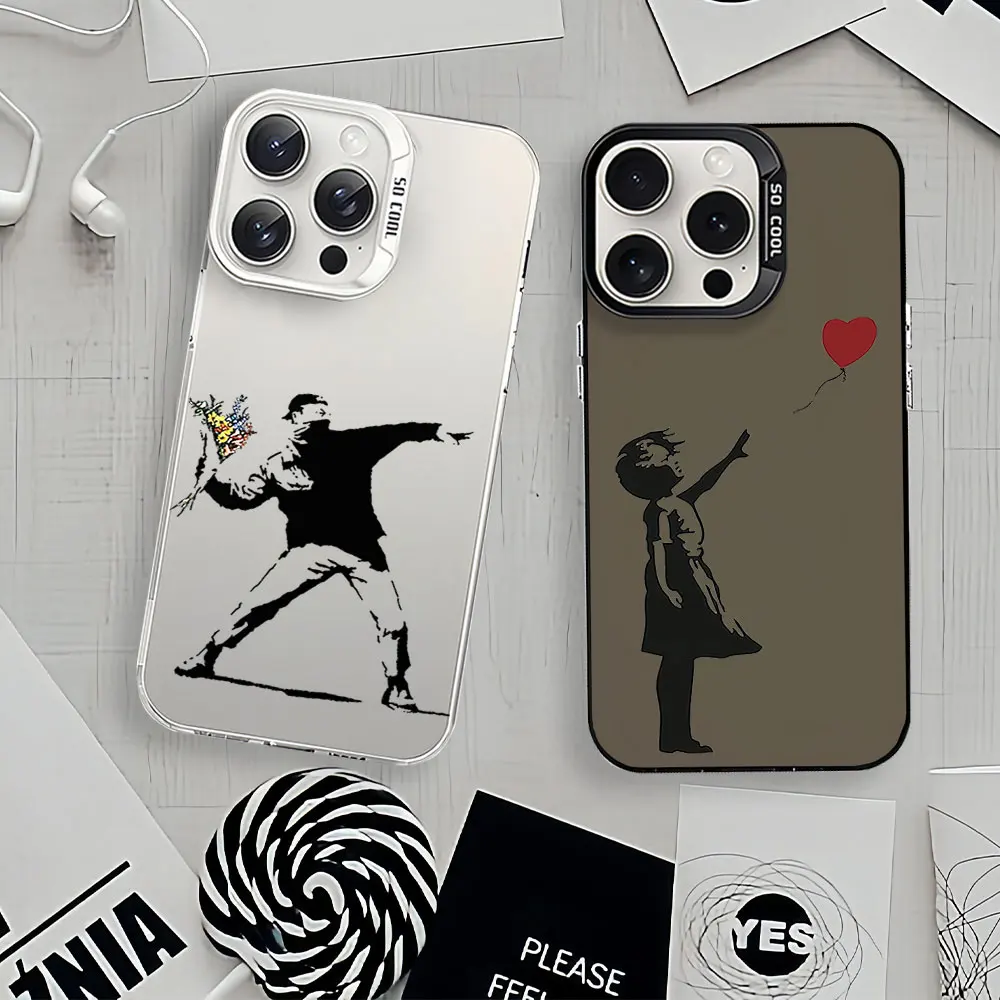 Graffiti Artist B-Banksy Art Laser Phone Case for iPhone 12 11 13 14 15 ...