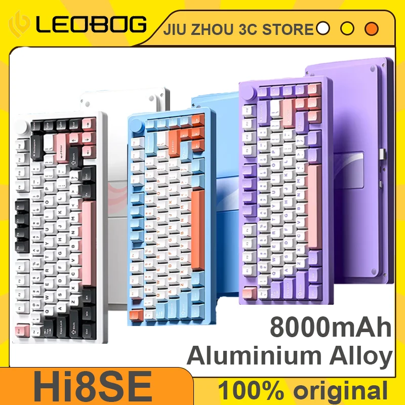 Leobog Hi8SE Mechanical Keyboard Aluminium Alloy Wireless Three Mode 75% 80keys 8000mAh RGB ...