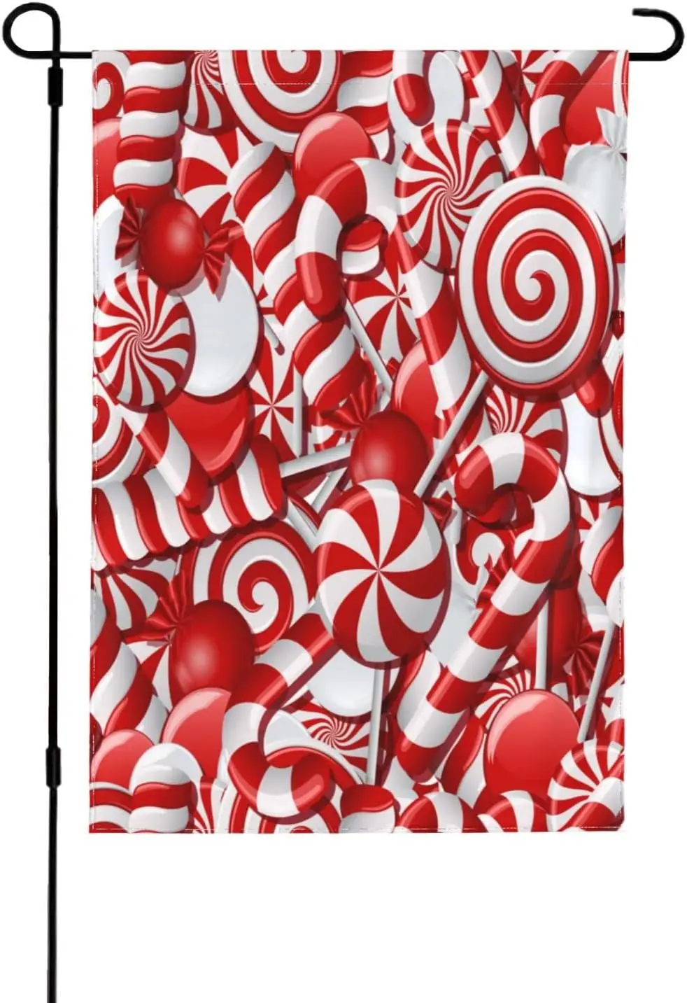 Candy Canes Sugar Red Sweets Garden Flag Christmas Vertical Double ...