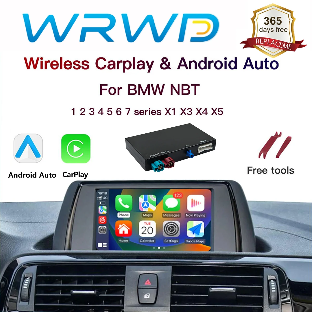 Беспроводная система NWE CarPlay для BMW NBT System 1, 2, 3, 4, 5, 6, 7 ...