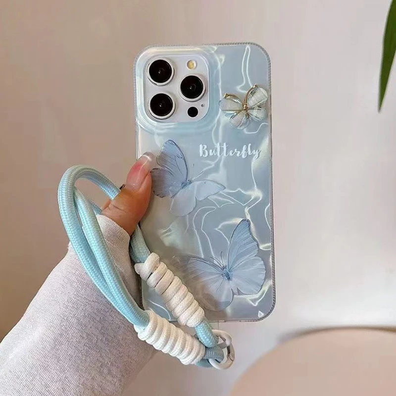 Модный чехол со шнурком и 3D-бабочкой для Xiaomi Redmi 15C 15 13X Redmi ...