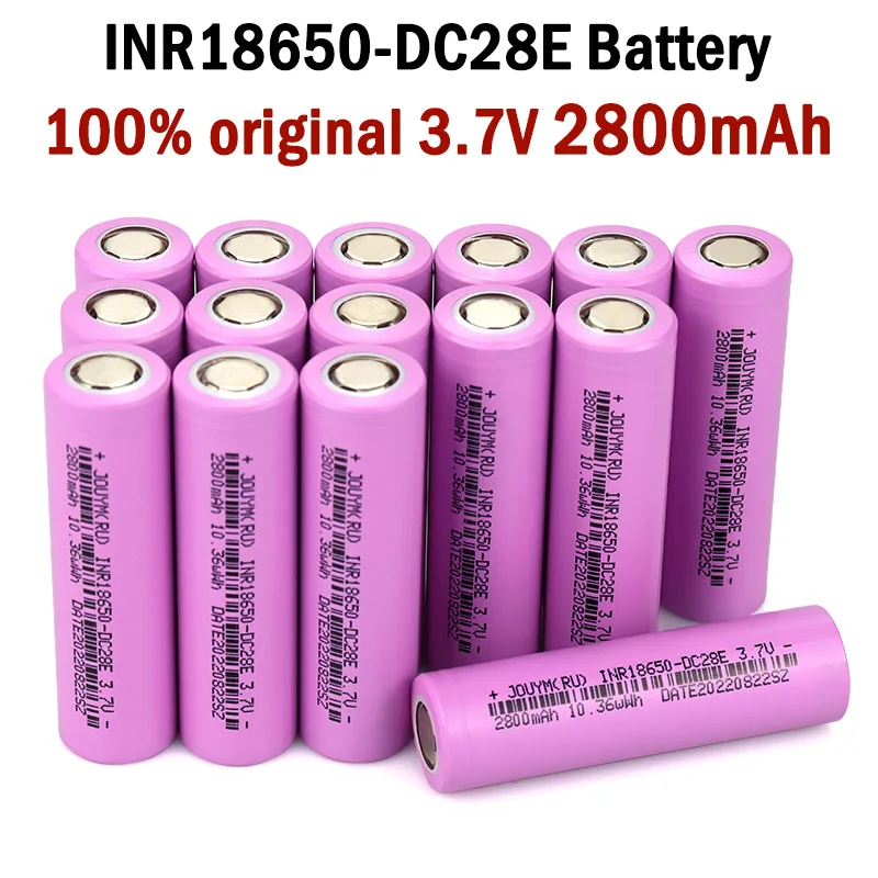 Литий-ионная аккумуляторная батарея JOUYM 18650, 2800 мАч, 3,7 В, INR 18650, DC28E, 30 А ...