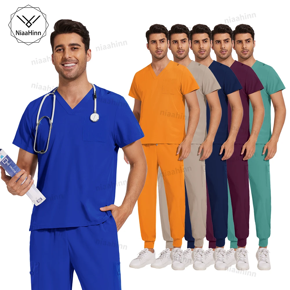 Unisex Scrubs Women Set Nursing Uniforms Male Doctors Nurses Work ...