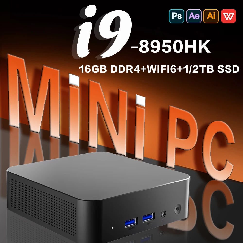 Мини-ПК Intel Core i9 8950HK Процессор 16 ГБ DDR4 512 ГБ 1 ТБ 2 ТБ SSD ...