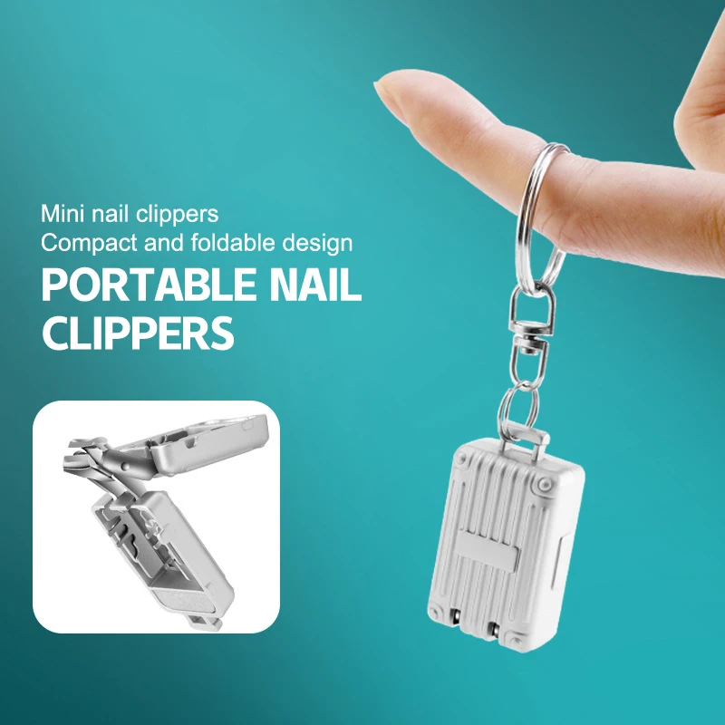 A New Silver Mini All Steel Foldable Nail Clipper Travel Portable Nail ...