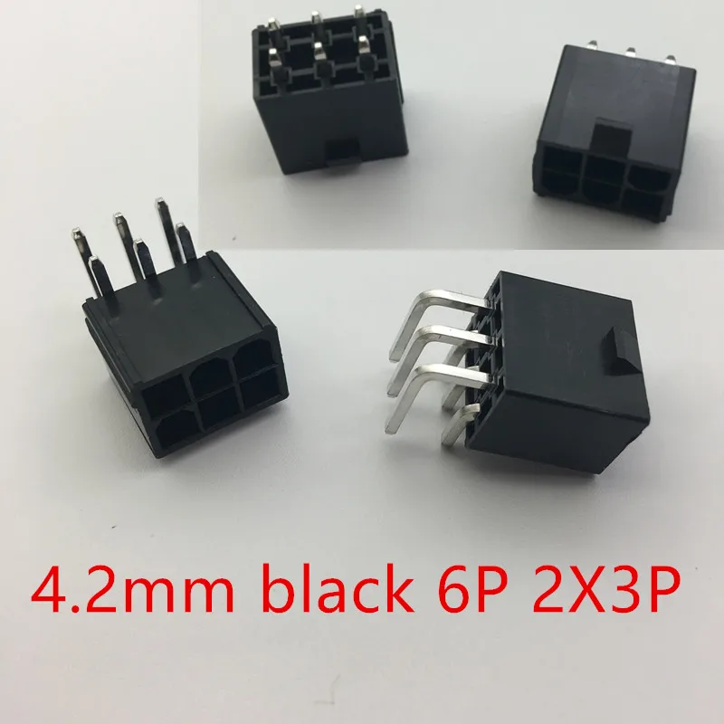PCI-E разъем питания 4.2 мм черный 6P | AliExpress