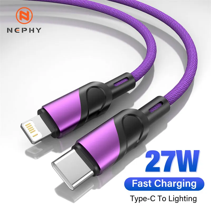 PD 27 Вт USB C кабель для iPhone 11 12 13 14 Pro Max X XR Mini 6 7 8 ...