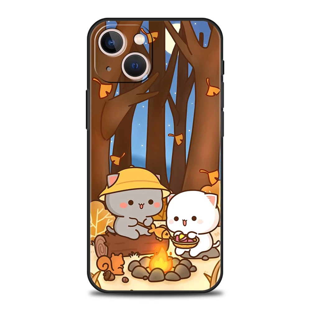 Чехол для телефона Peach And Goma Cat для iPhone 16, 15, 14, 13, 12 ...