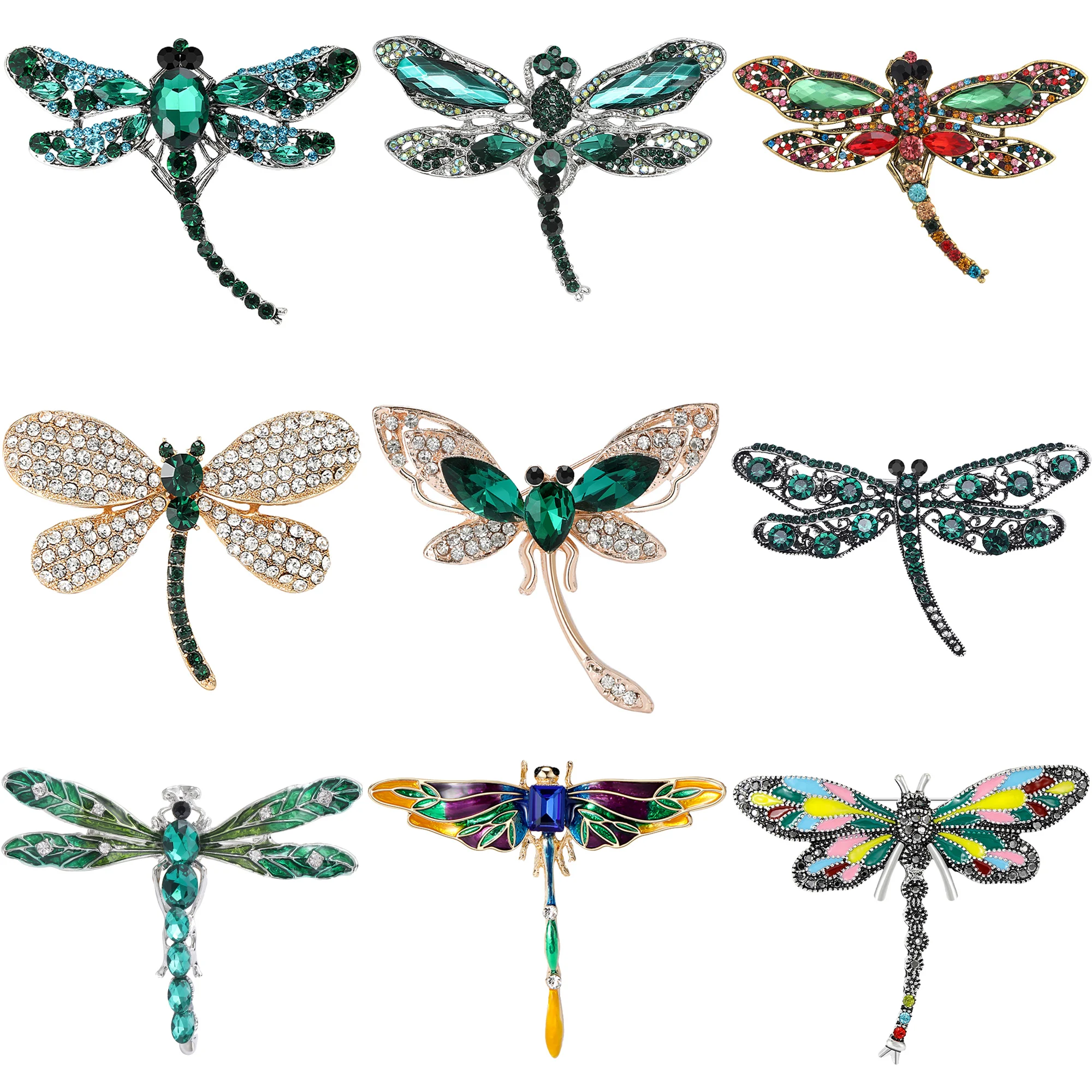 Броши со стразами и стрекозами для женщин, унисекс, булавки с ...