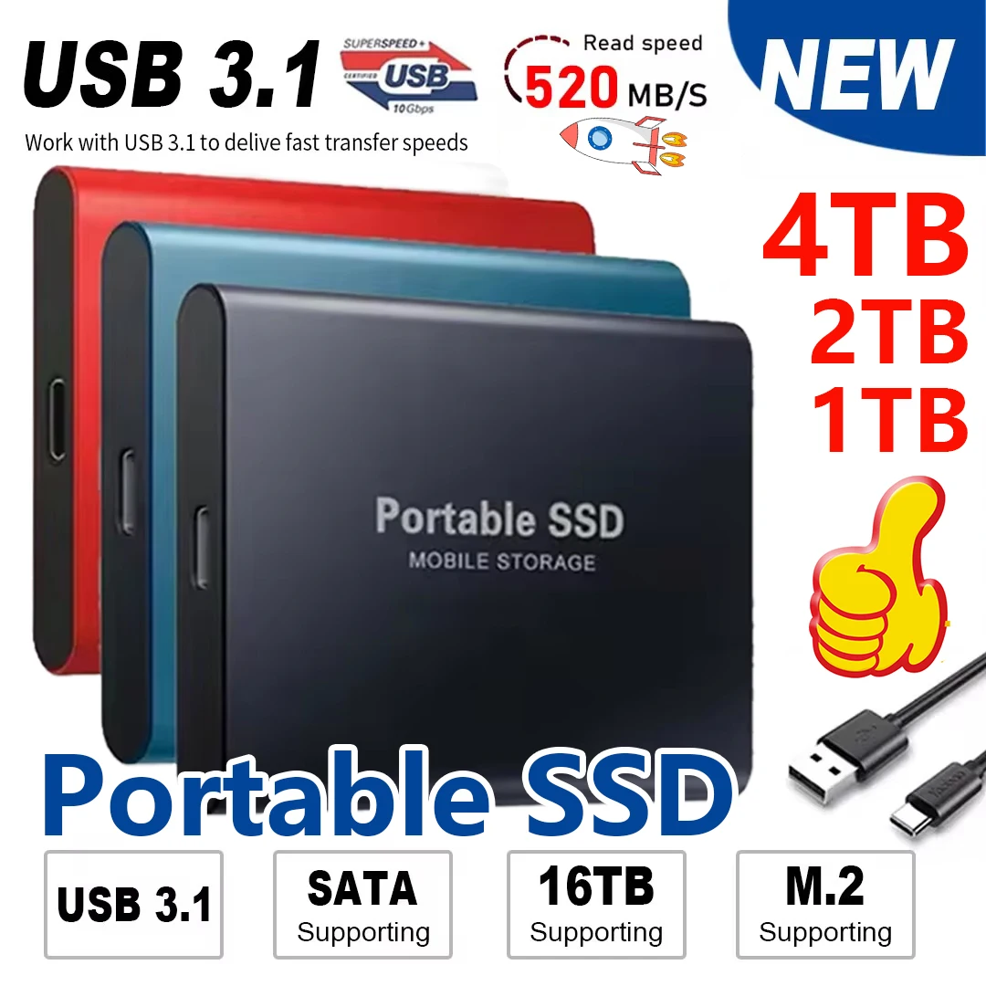 Портативный жесткий диск USB3.1, Type-C, 2 ТБ, 4 ТБ | AliExpress