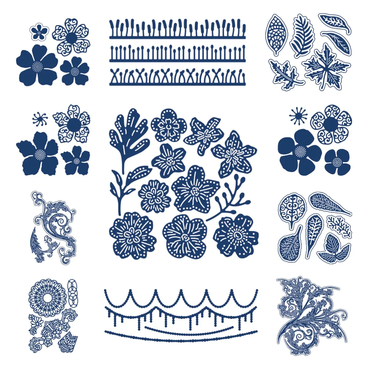 Classic Chains Flower Metal Cutting Dies For Diy Scrapbooking Crafts ...