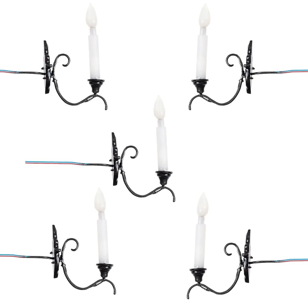 5pcs Mini House Wall Lamp Models Miniature Wall Lamps Mini Simulation ...