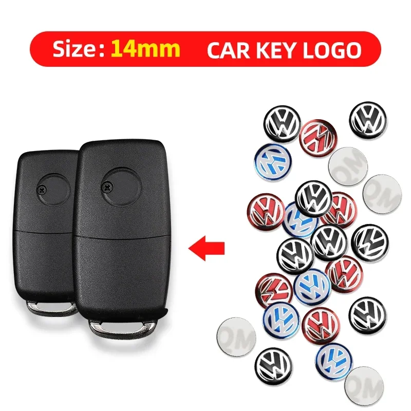 5/10Pcs 14mm Car Key Emblem Stickers Auto Control Key Logo Decals For ...