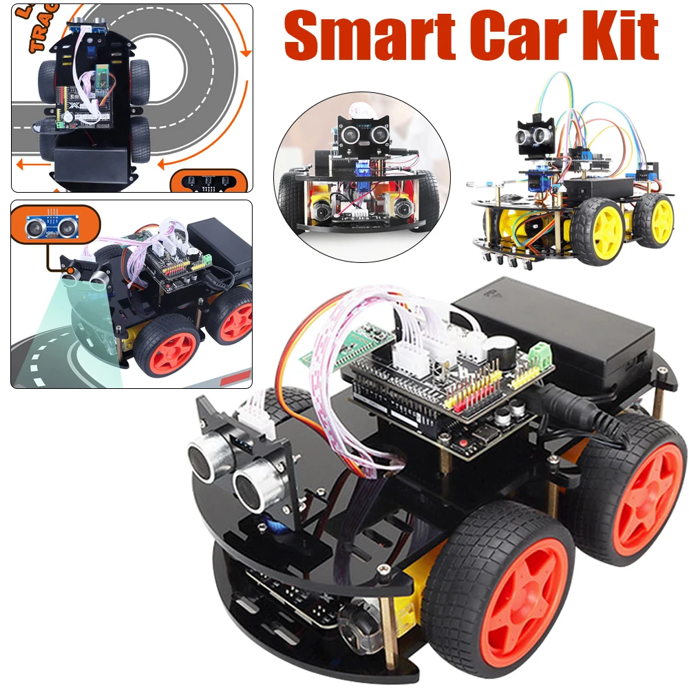 4WD Smart Robot Car Starter Kit For Arduino Obstacle Avoidance ...