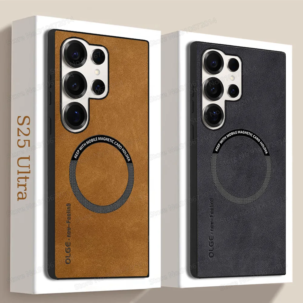 Кожаный магнитный чехол для Samsung Galaxy S25 S24 S23 S21 FE S20 S22 ...