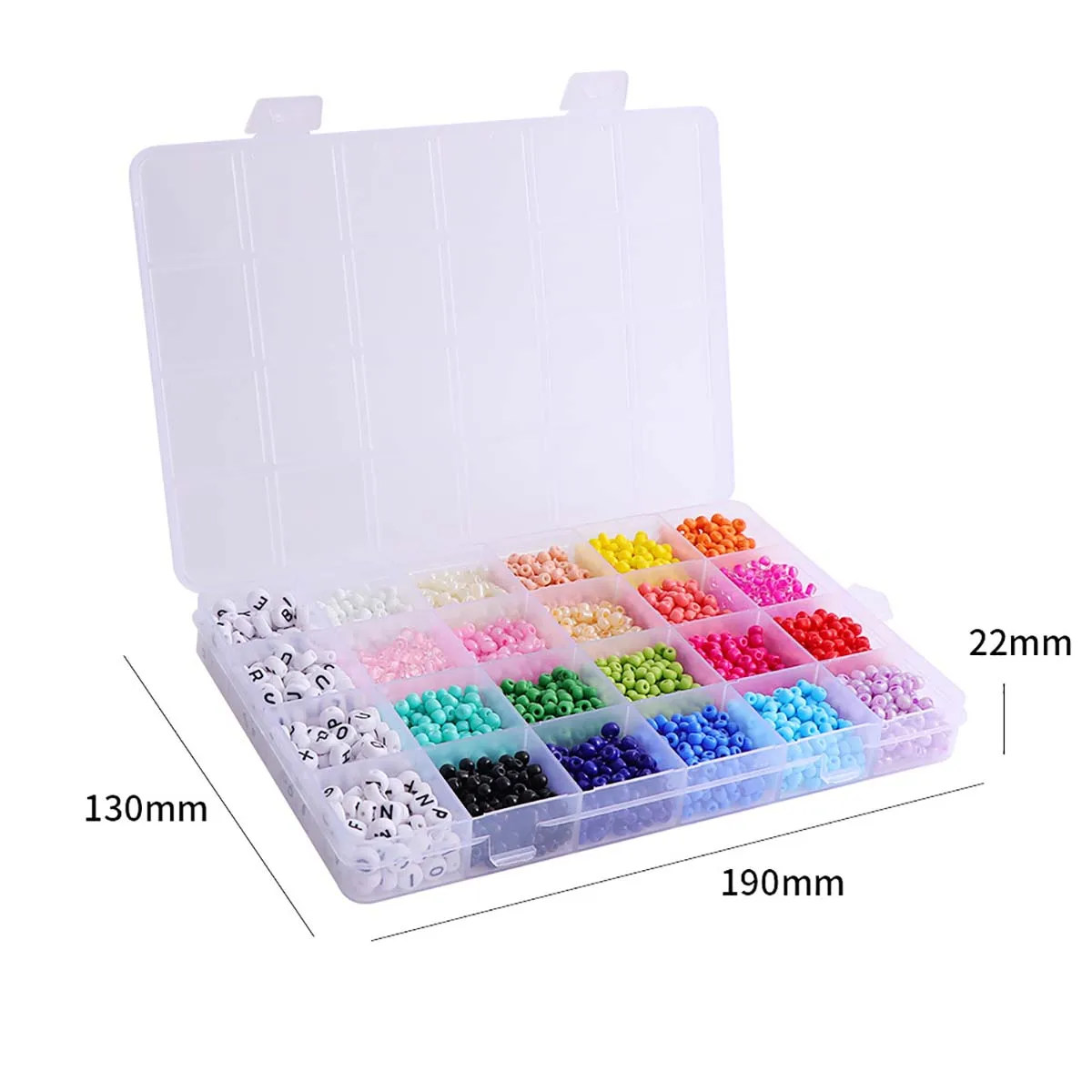2 Sets Boxed Colorful Glass Seed Beads Letter Beads for Jewelry Making ...
