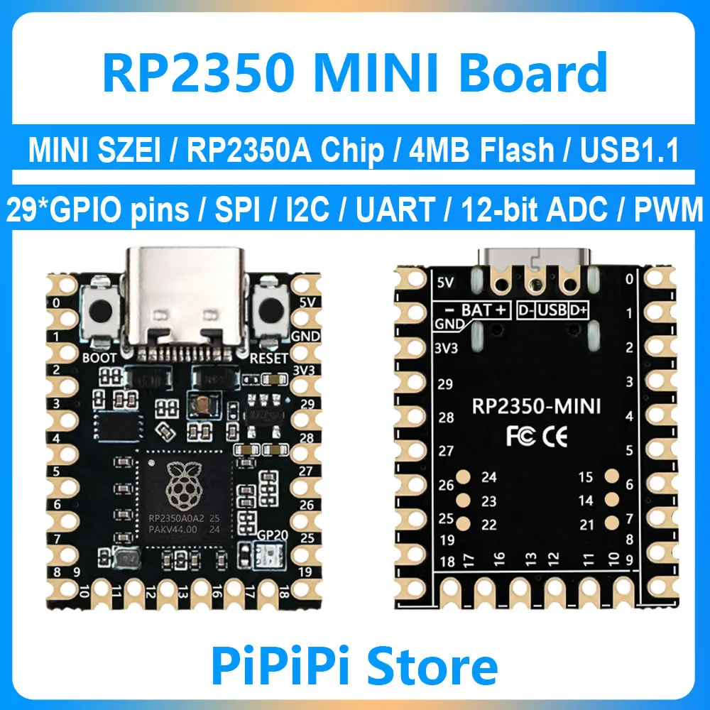 RP2350-Мини-плата Raspberry Pi Pico 2 RP2350A Чип USB1.1 хост 4 МБ флэш-памяти/520 КБ Датчик ...