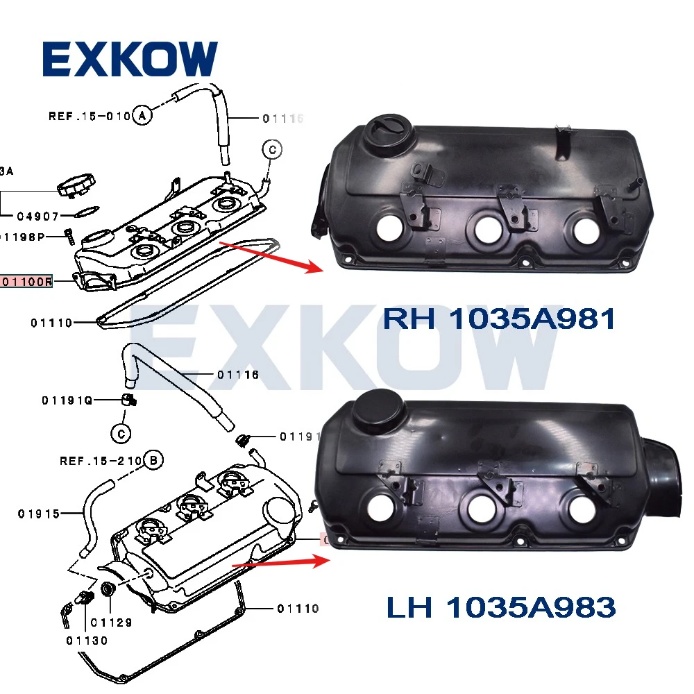 Крышка рокера двигателя левая/правая для Mitsubishi L200 Triton KB9T ...