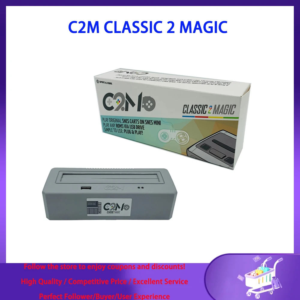 Адаптер картриджа Classic 2 Magic Device C2M, оригинальные картриджи SNES на консоли SNES Mini ...