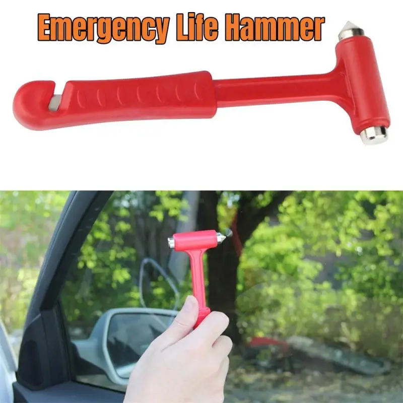 2 in1 Car Safety Hammer Window Breaker Seat Belt Cutter Multifunction Emergency Escape Tool ...