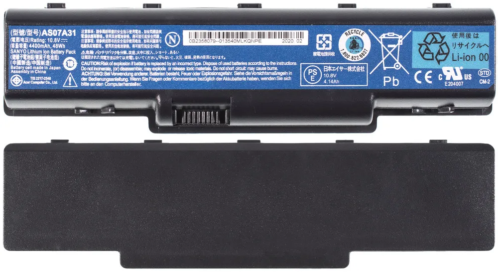 Аккумулятор / 10,8V / 4400mAh / 48Wh (Premium) для Gateway NV78 ...
