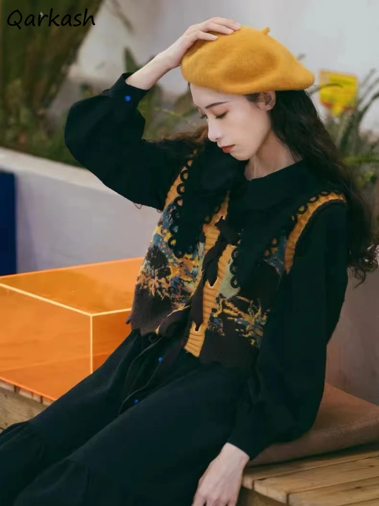 Женский вязаный жилет Qarkash | AliExpress