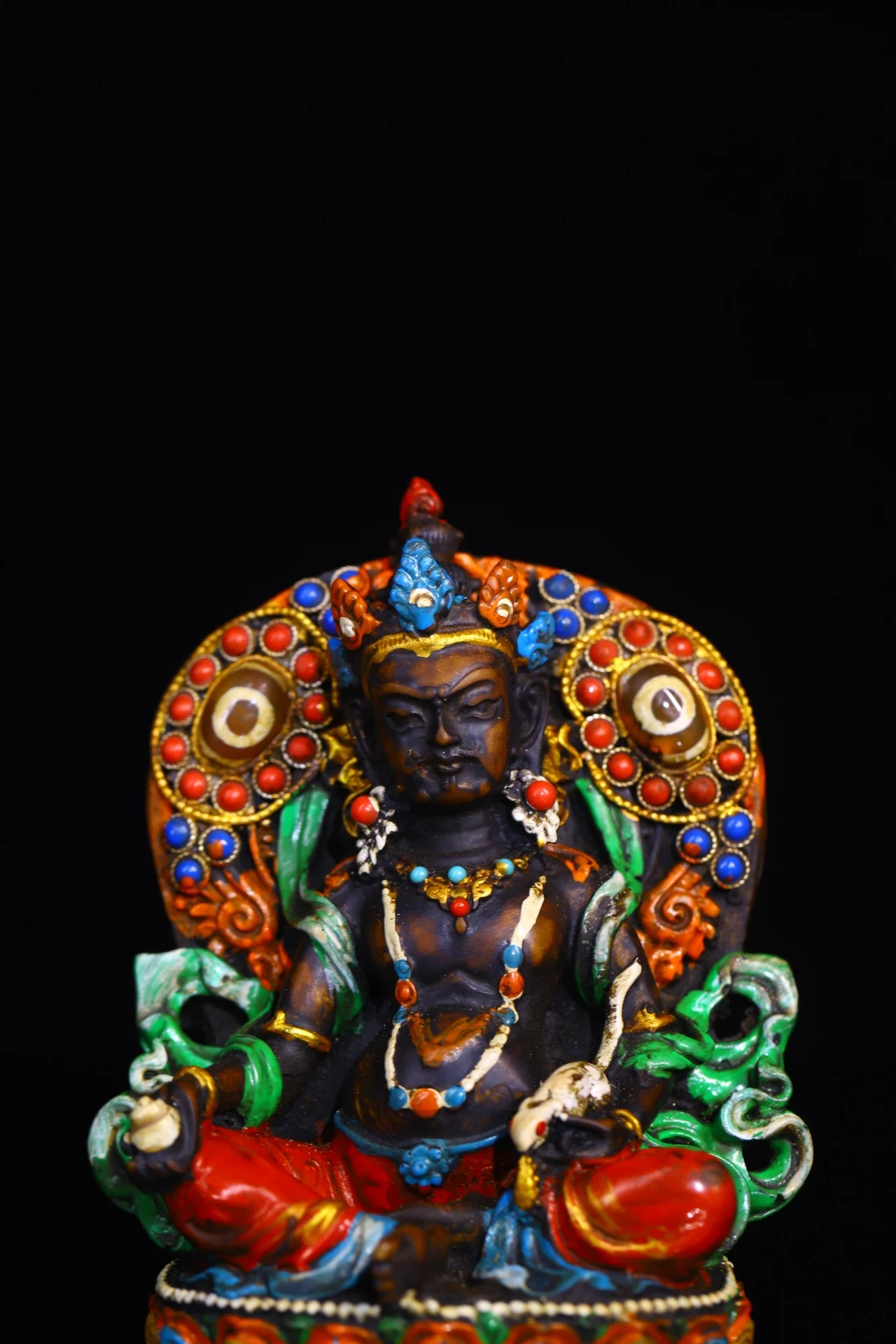 5" Tibetan Temple Collection old yak bone mosaic gem Dzi Beads Tibetan ...