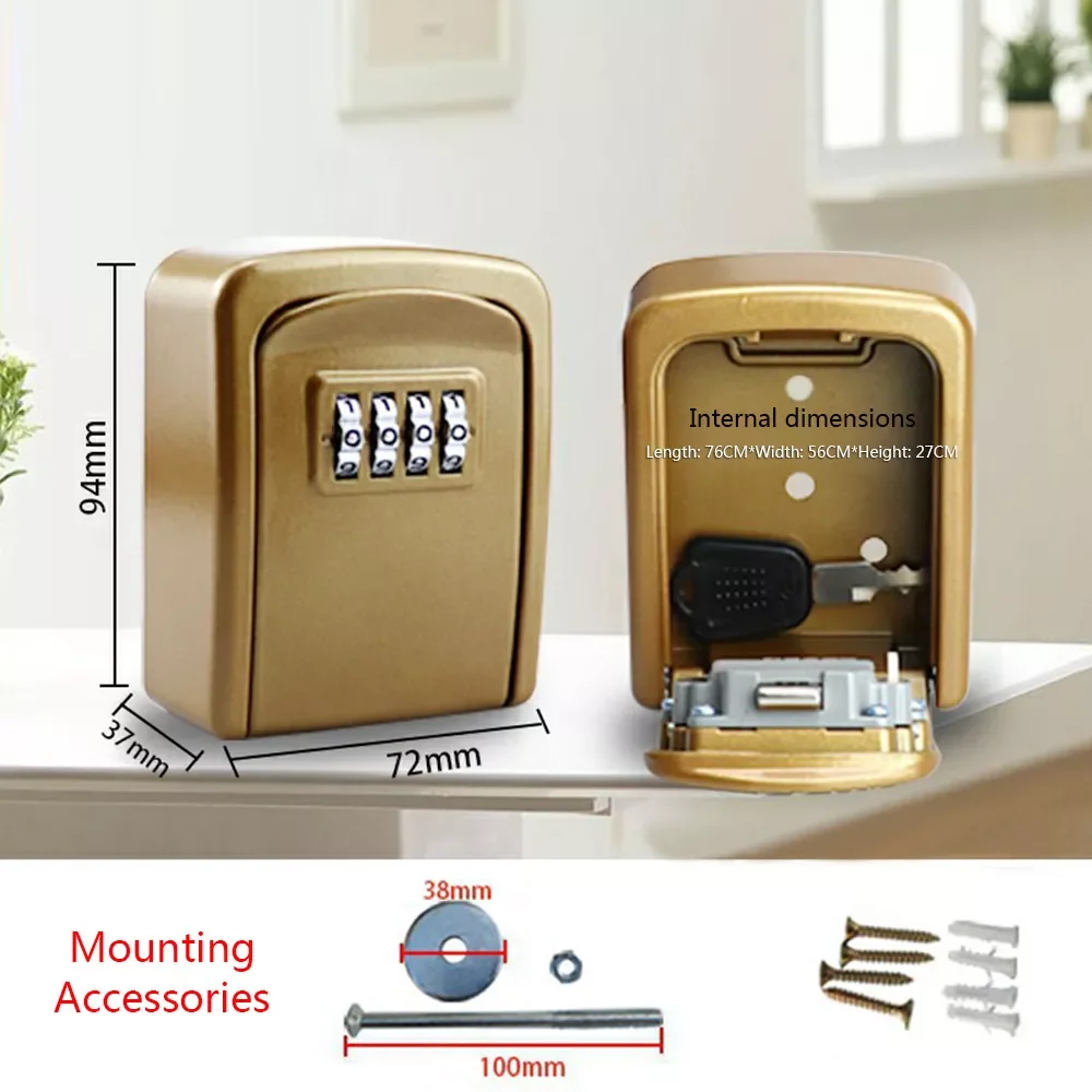 Solid Color Key Box Password Lock Door Cat Eye Metal Outdoor Wall ...