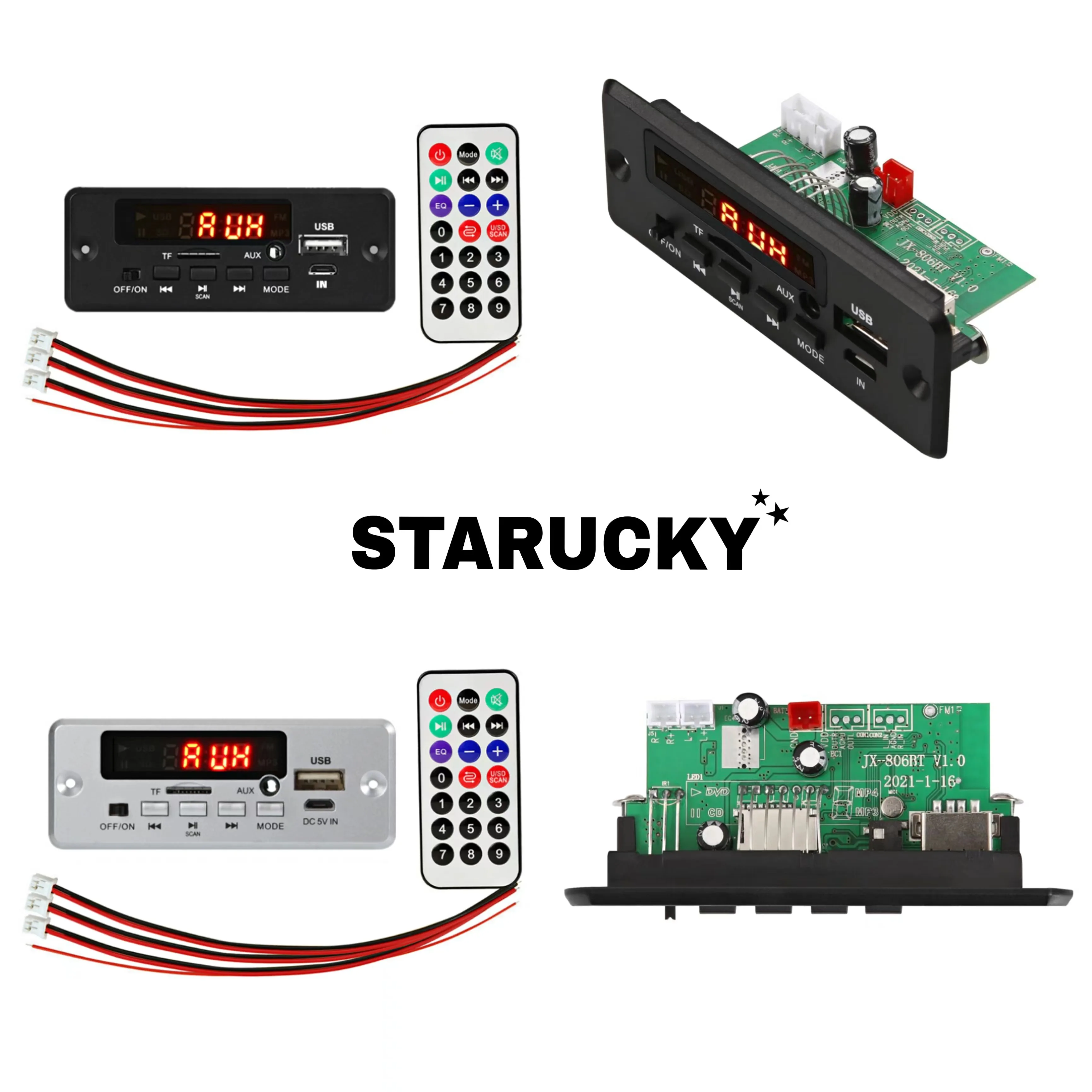 Усилитель мощности 12 В Bluetooth 5,0 MP3 декодер плата с SD-картой автомобильный FM радиомодуль ...