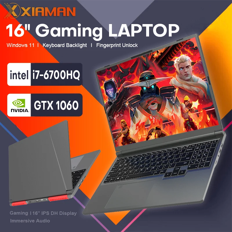 Игровой ноутбук Xiaman 16 дюймов Intel Core i7-6700HQ GTX 1060 IPS 1920*1200 Ноутбук 16 ГБ DDR4 ...