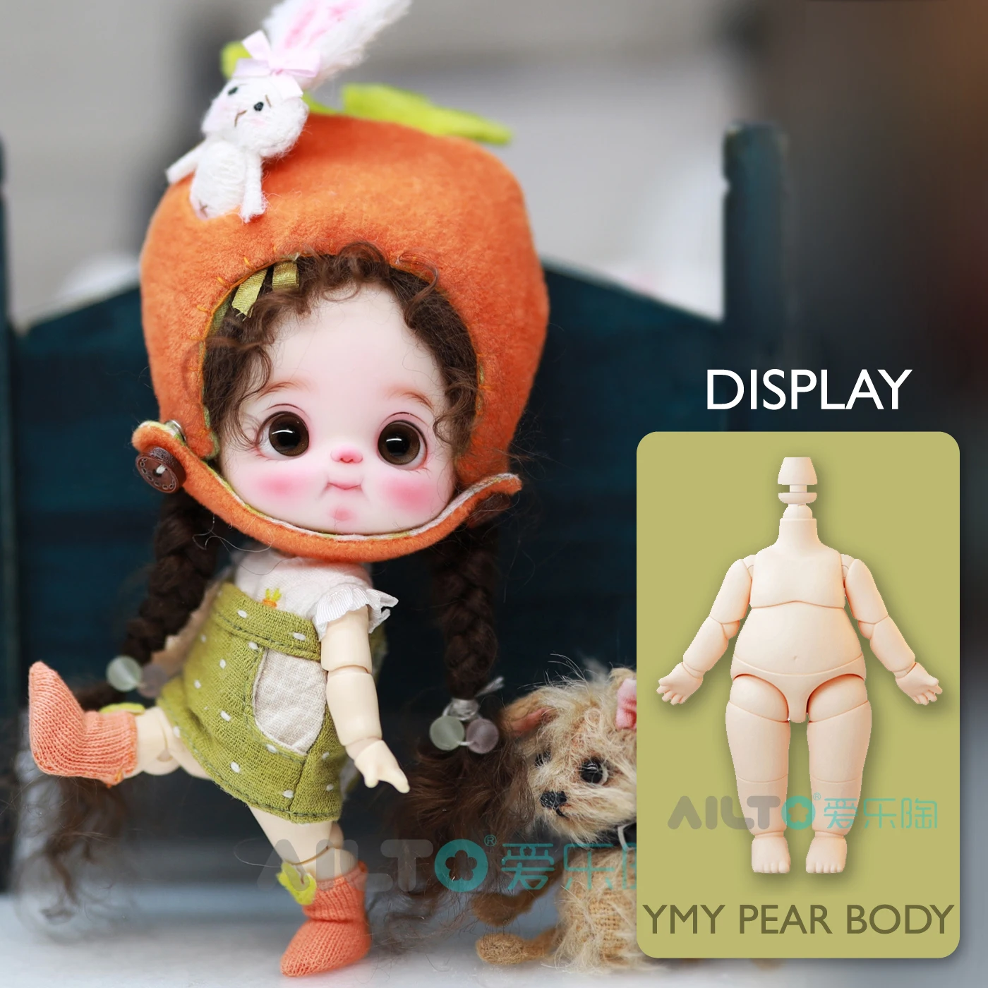 Кукла Ymy Ob11 с толстым телом животного для головы из глины, головка ...