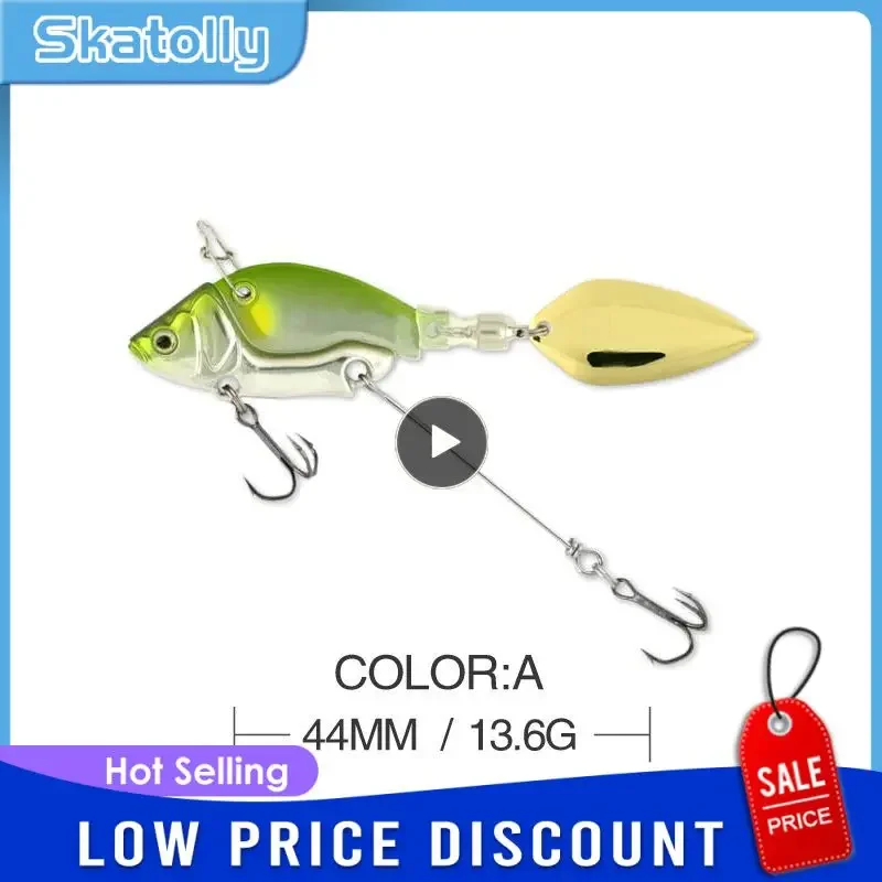 Rotating Metal VIB Vibration Bait Spinner Spoon Fishing Lures 13.6g 4.4cm Jigs Trout Winter ...