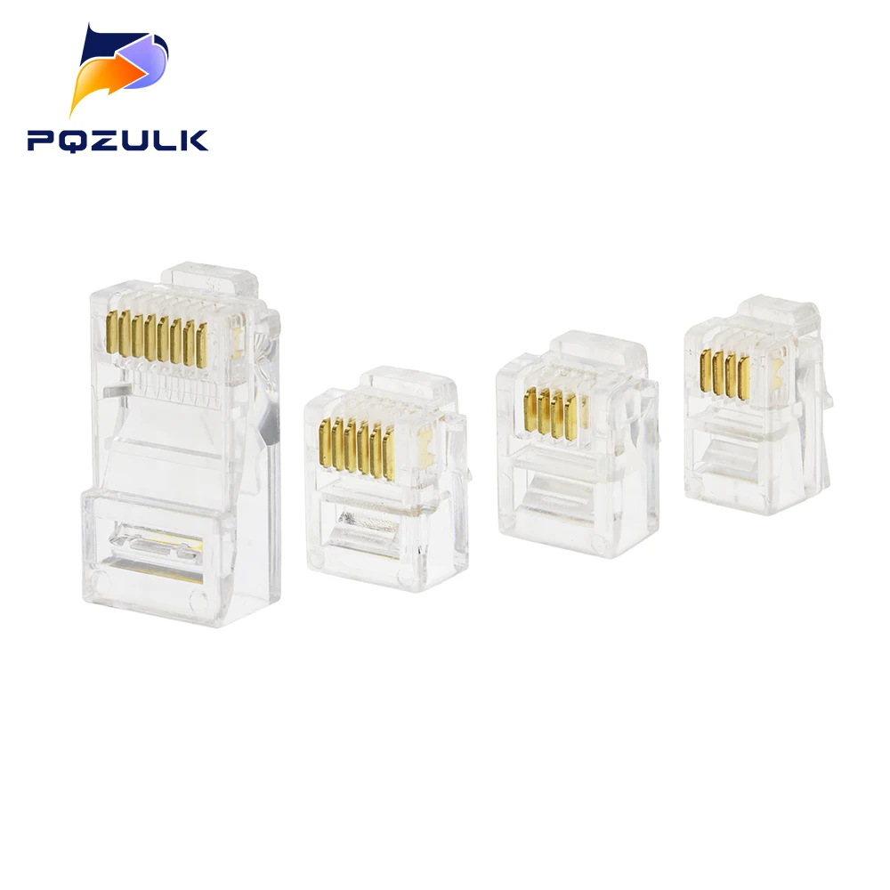 4P4C 6P4C 6P6C 8P8C RJ11 Telephone Modular Plug Jack RJ11 Connector Crystal Head Ethernet Cable ...
