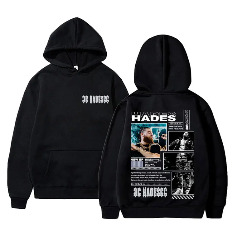 Rapper Hades 66 Make Money Not Friends Graphic Hoodie Men Hip Hop Long ...
