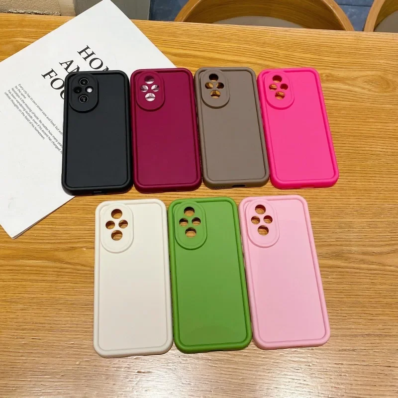 Новый однотонный мягкий чехол из ТПУ для телефона Honor 50 60 70 80 90 100 200 SE Magic 4 5 6 7 ...