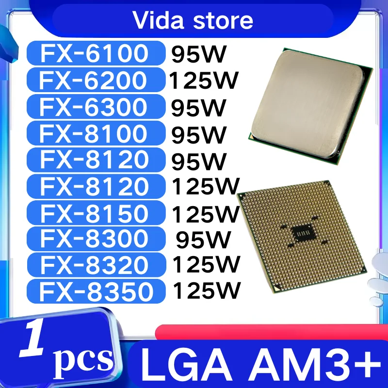 Микросхема AMD AM3 + FX6100, FX6200, FX6300, FX8100, FX8150, FX8120, 125W, FX8300, FX8320 ...
