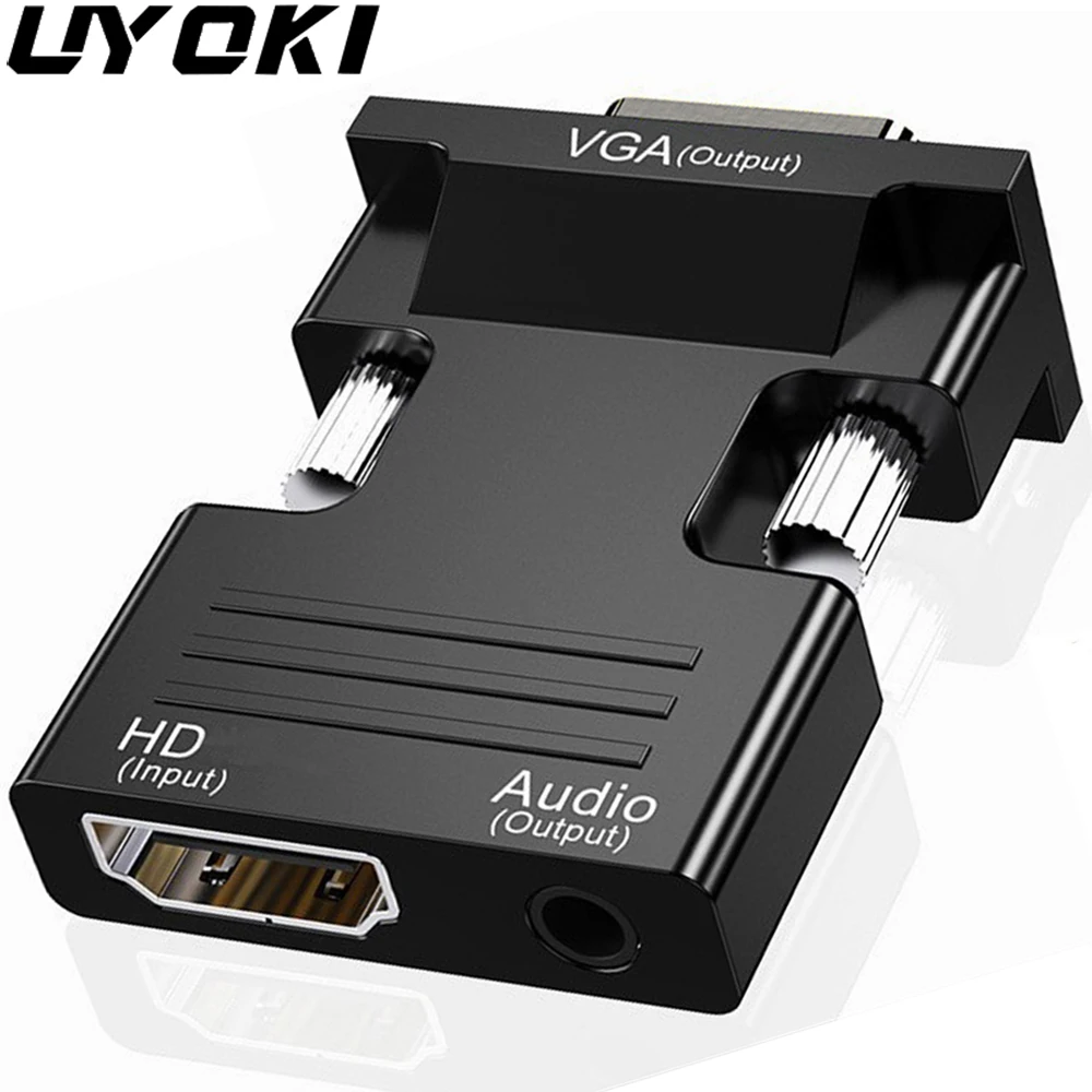 Видеоадаптер HDMI (штекер)/VGA (разъем), HD 1080p, с аудиовыходом, для ...