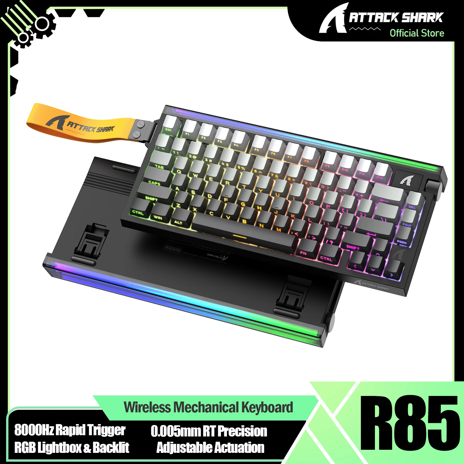 ATTACK SHARK R85 HE 8000 Гц RGB-клавиатура с быстрым триггером ...