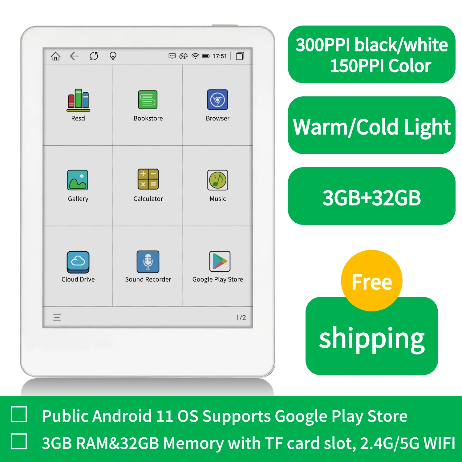 2024 Новое поступление Meebook M6C color Ereader электронная книга 6 ...