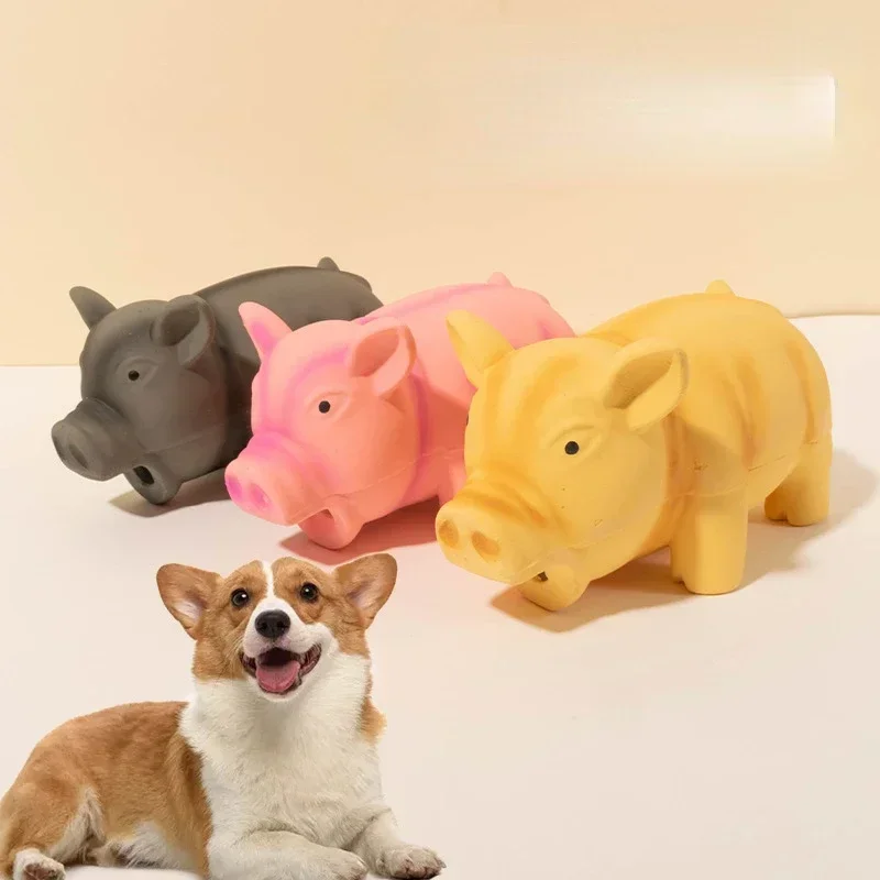Cute Dog Chew Toys Rubber Sound Pig Grunting Squeak Latex Pet Toys for ...