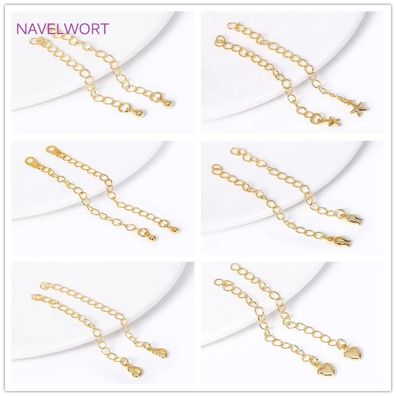 Позолоченная цепочка-удлинитель с биркой, 18 к | AliExpress
