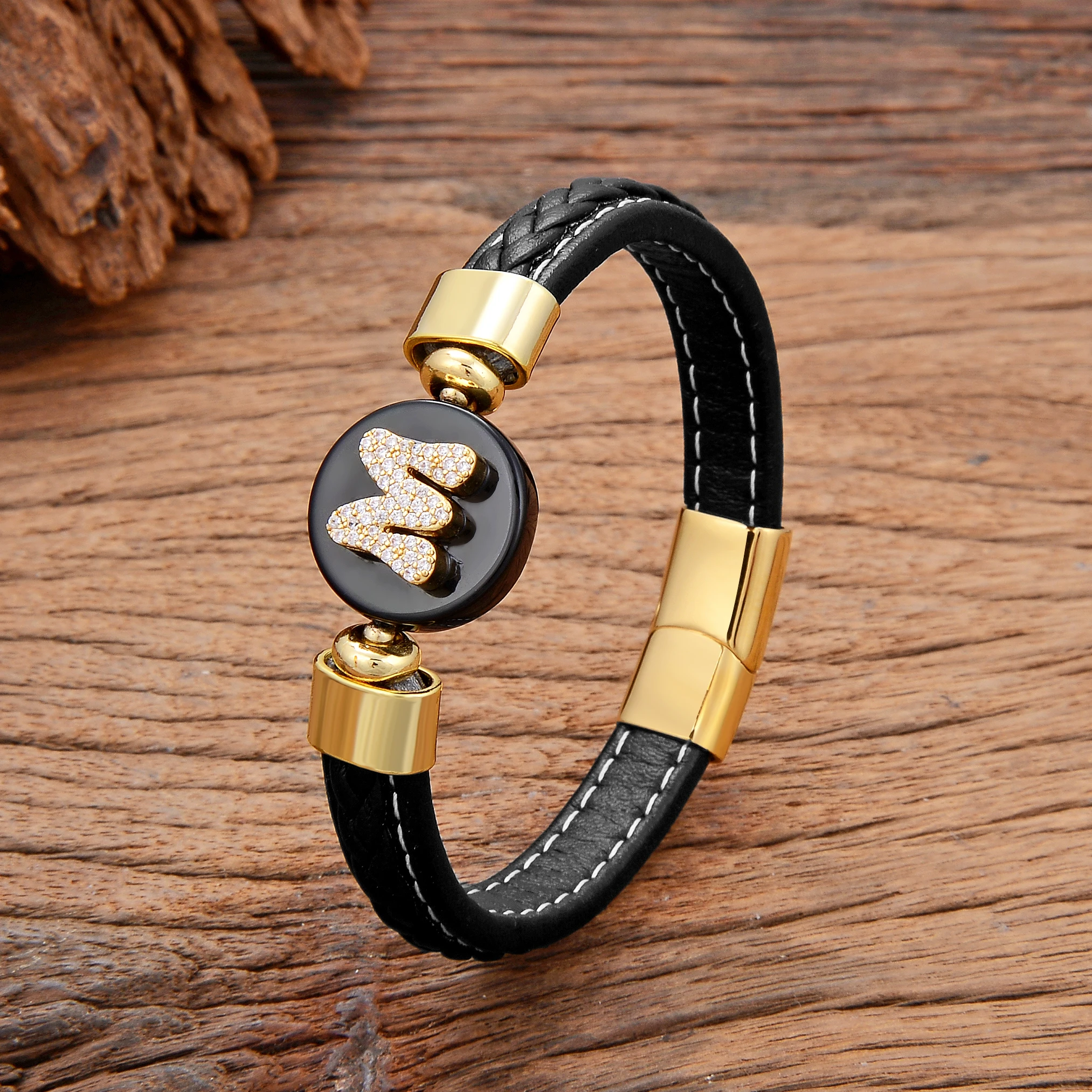 Браслеты YAN MIN TRADE кожаные с камнем | AliExpress