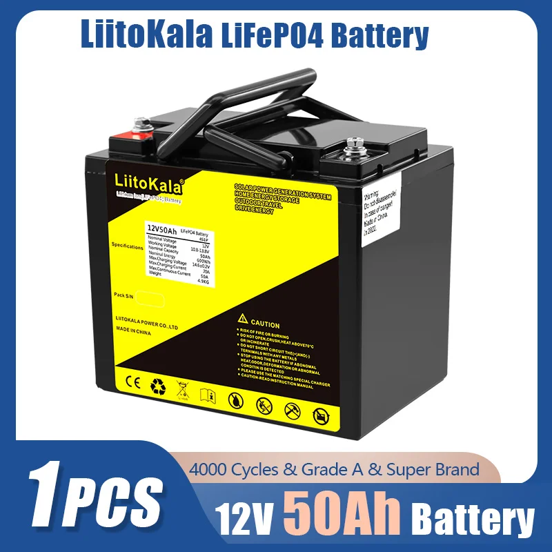 Литиевая батарея LiitoKala 12 В 50 Ач 60 Ач | AliExpress