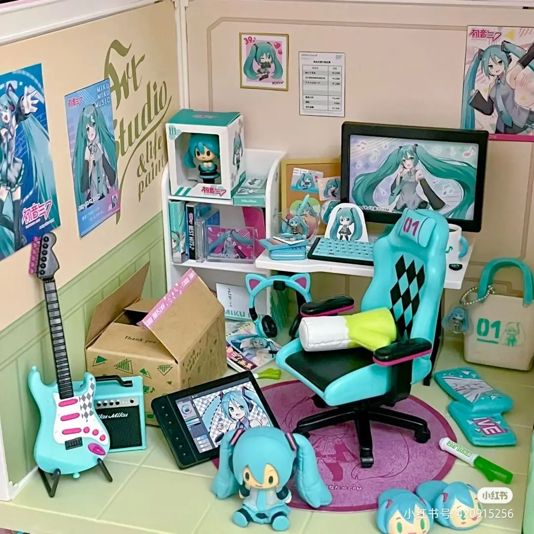 Re-Ment Hatsune Miku Rin Len'S Room миниатюрная аниме-фигурка на окно ...