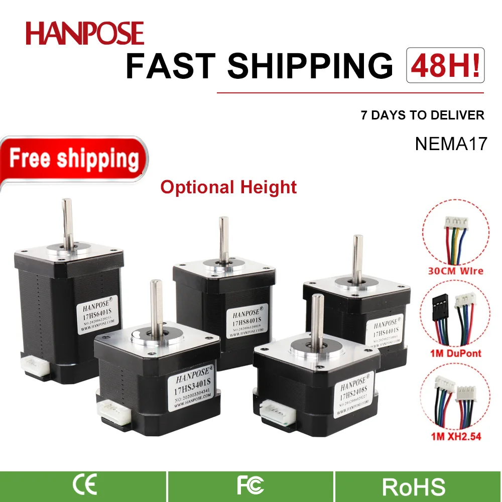 Шаговый двигатель HANPOSE 17HS4401S | AliExpress