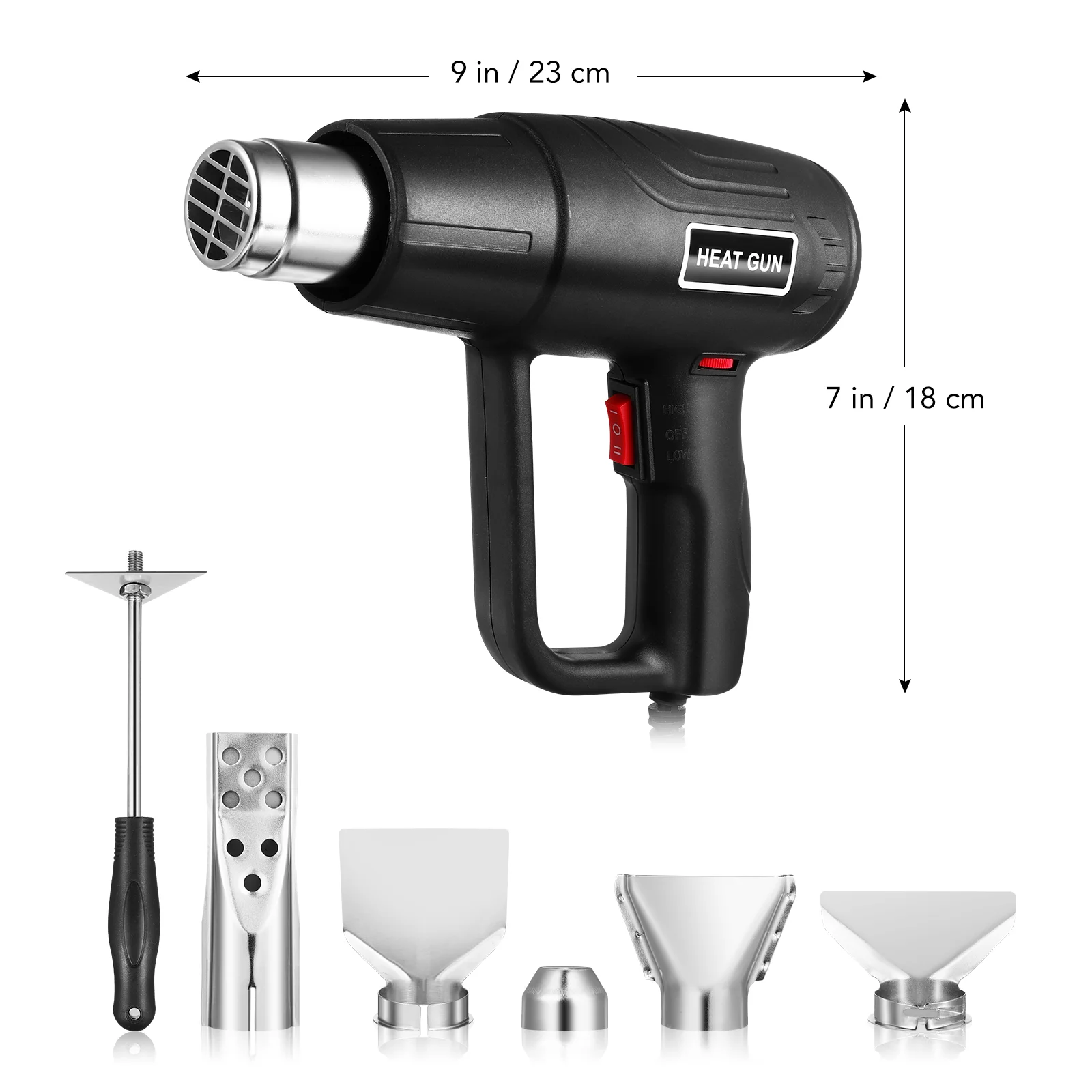 Heat Hot Air Blower With Nozzles Handheld Heater Industrial Electric ...