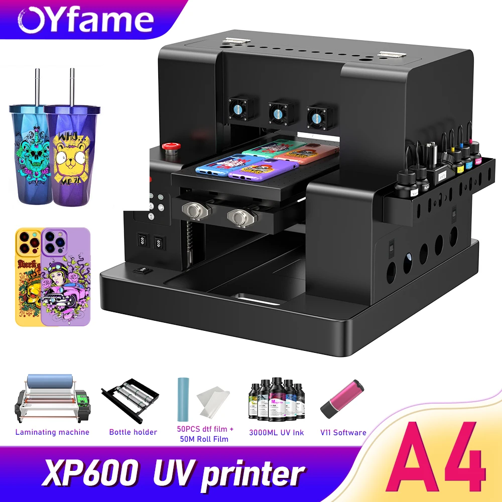 OYfame A4 uv dtf принтер для Epson XP600 Головка принтера a4 uv dtf принтер с ламинатором для ...